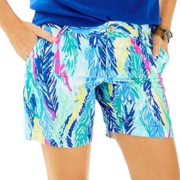 Lilly Pulitzer | Shorts | Lilly Pulitzer Jayne Bright Feather Tropical ...